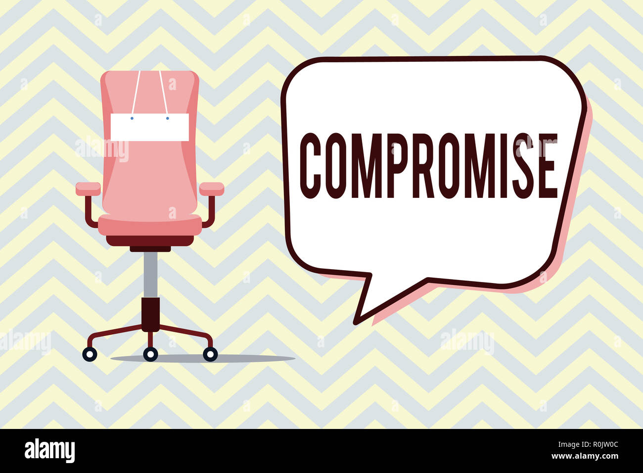 Text sign showing Compromise. Conceptual photo Come to agreement by ...