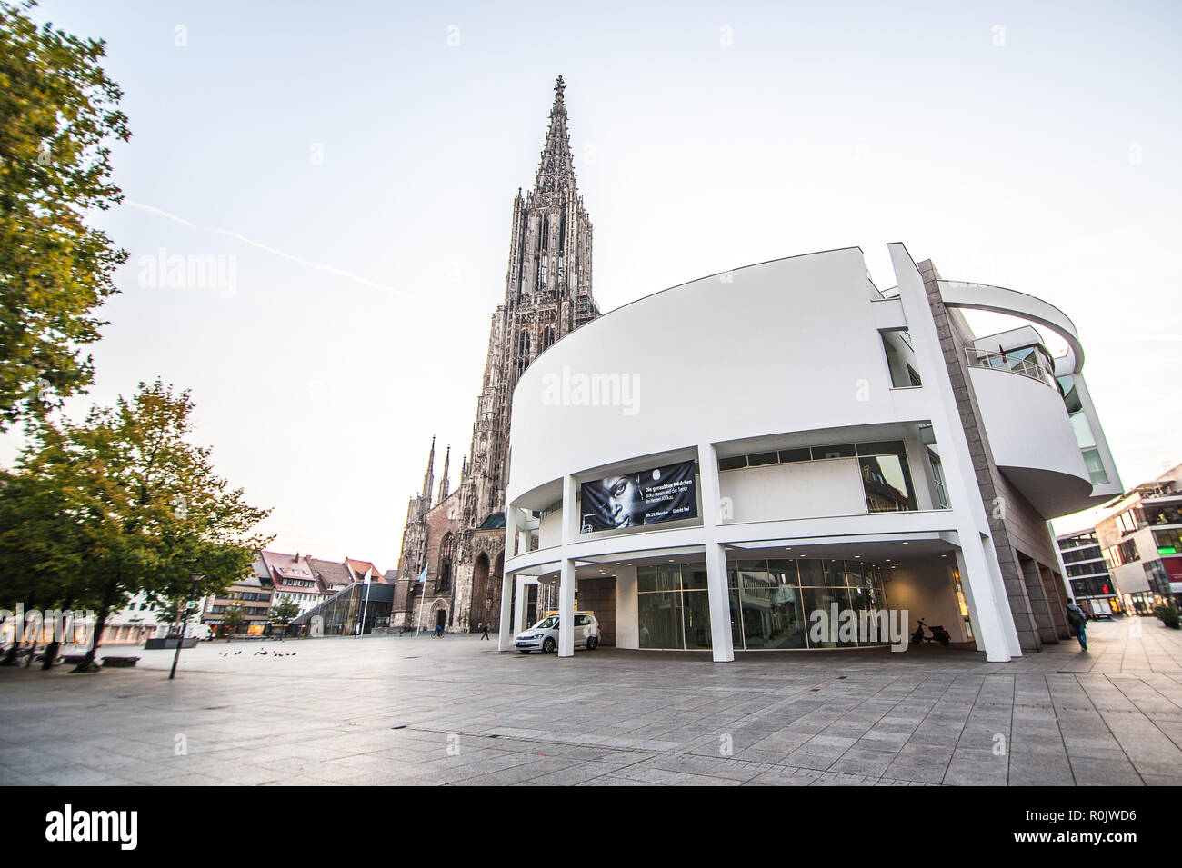 Stadthaus and Ulmer Minster, Ulm city center, Germany Stock Photo - Alamy