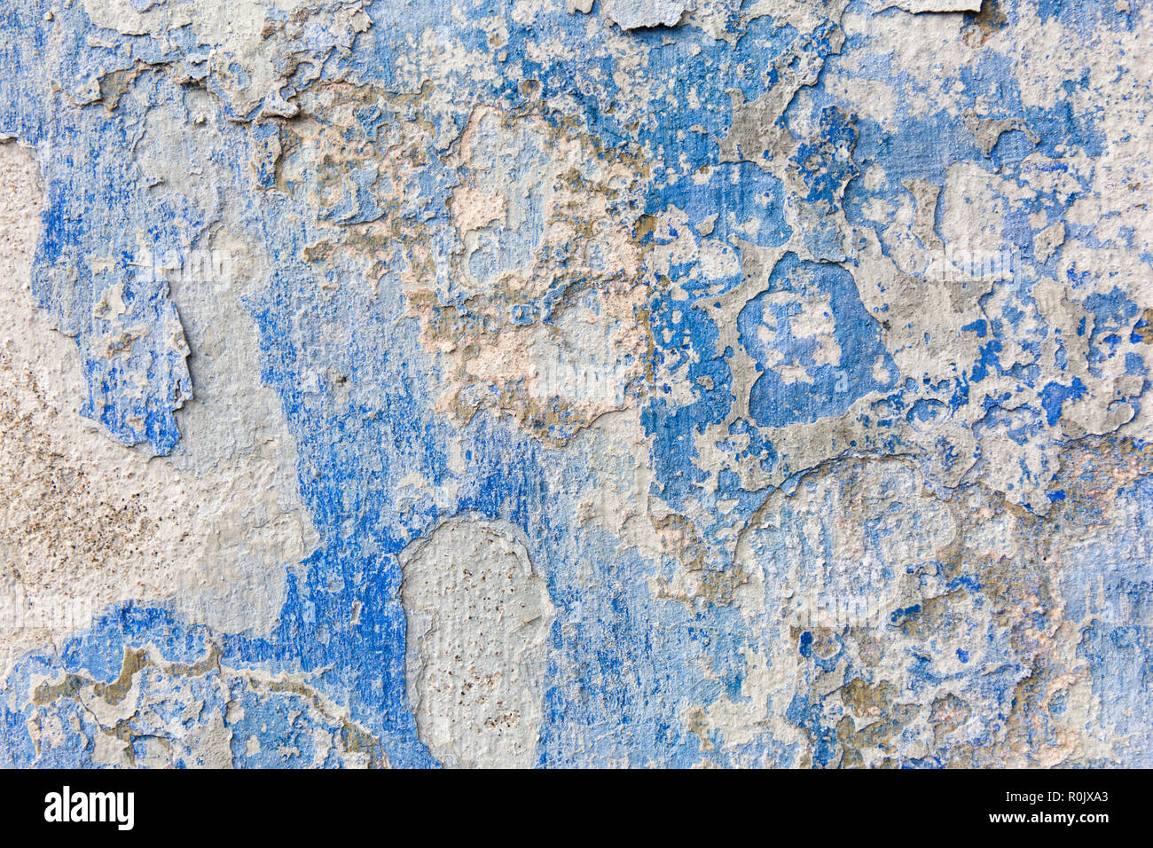 Old weathered blue plaster wall texture. Grunge background Stock Photo ...