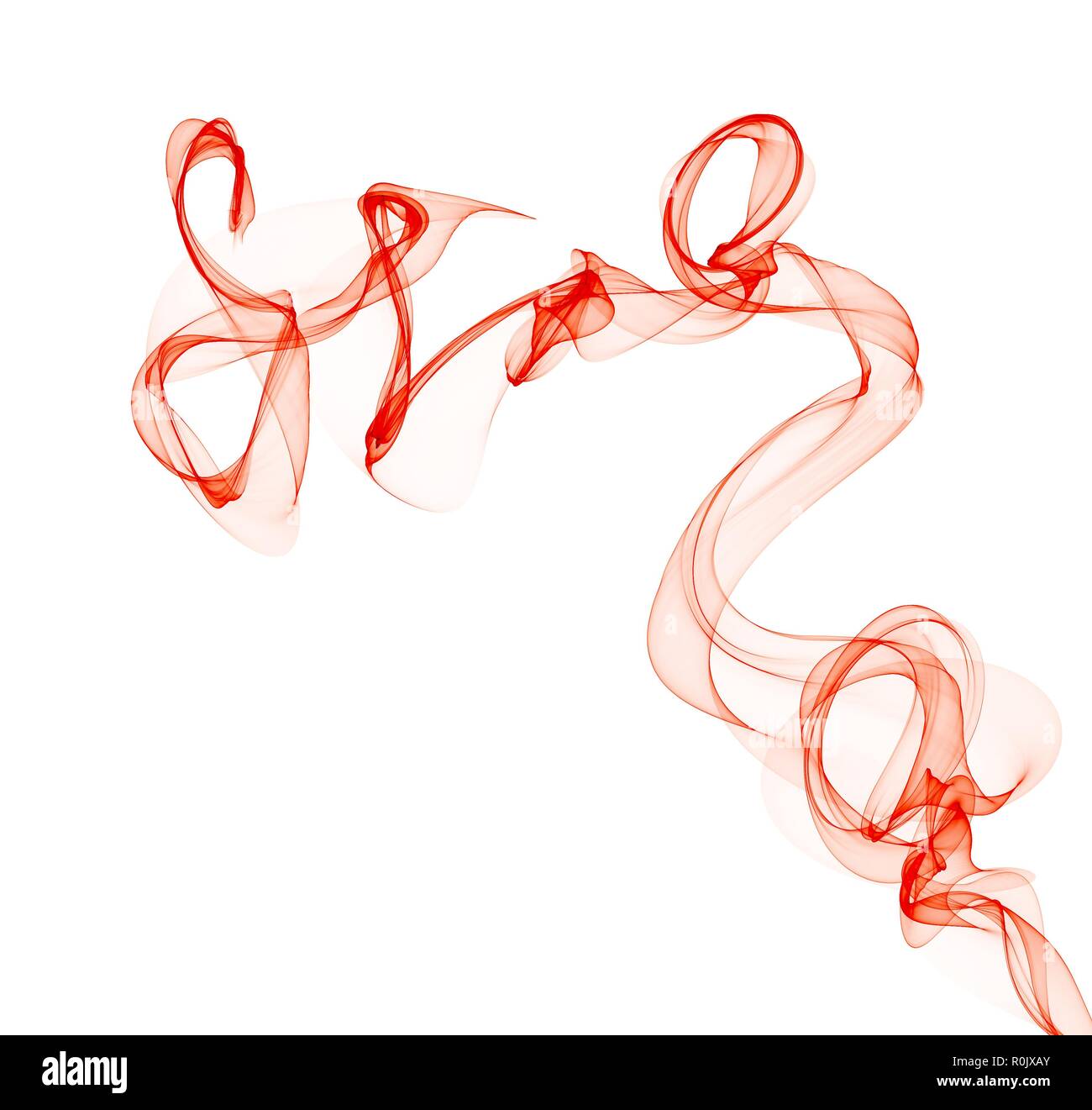 twisted red smoke on white Stock Photo - Alamy