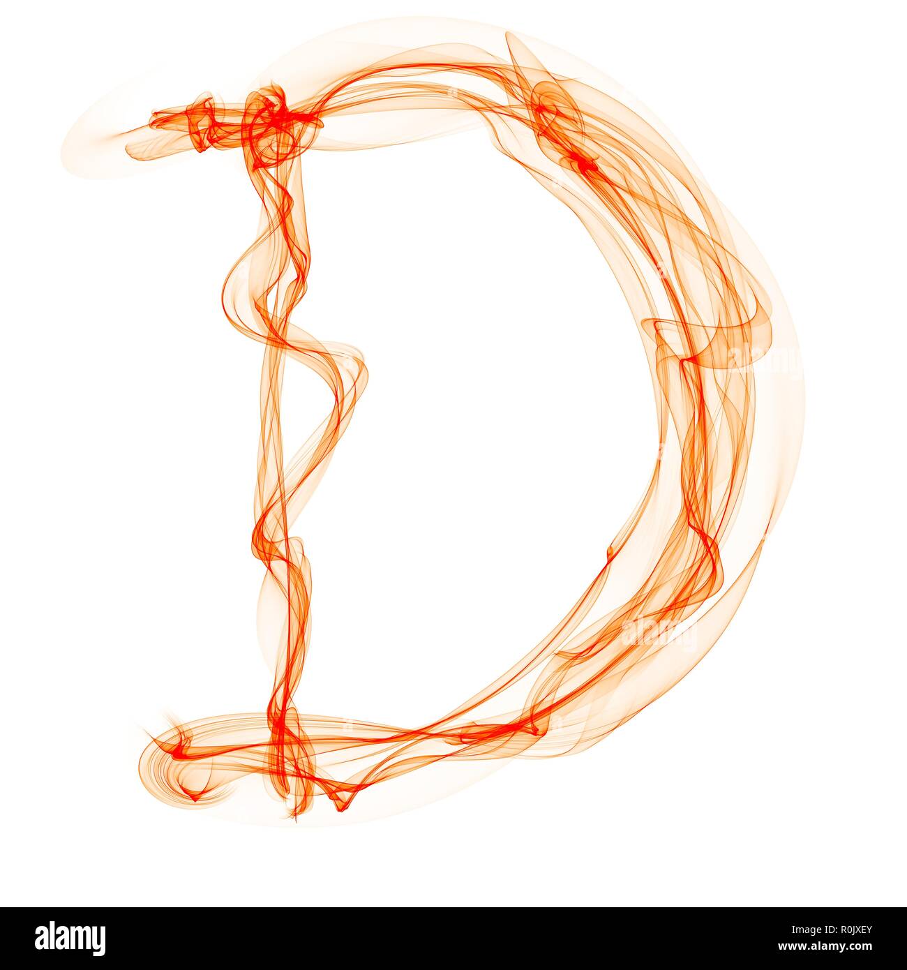 D letter made of fire on the white background Stock Photo - Alamy