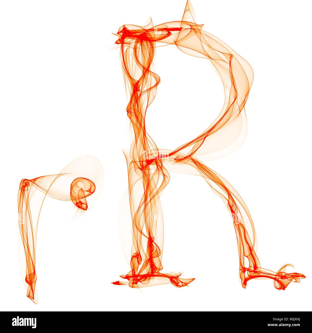 r letter made of fire Stock Photo - Alamy