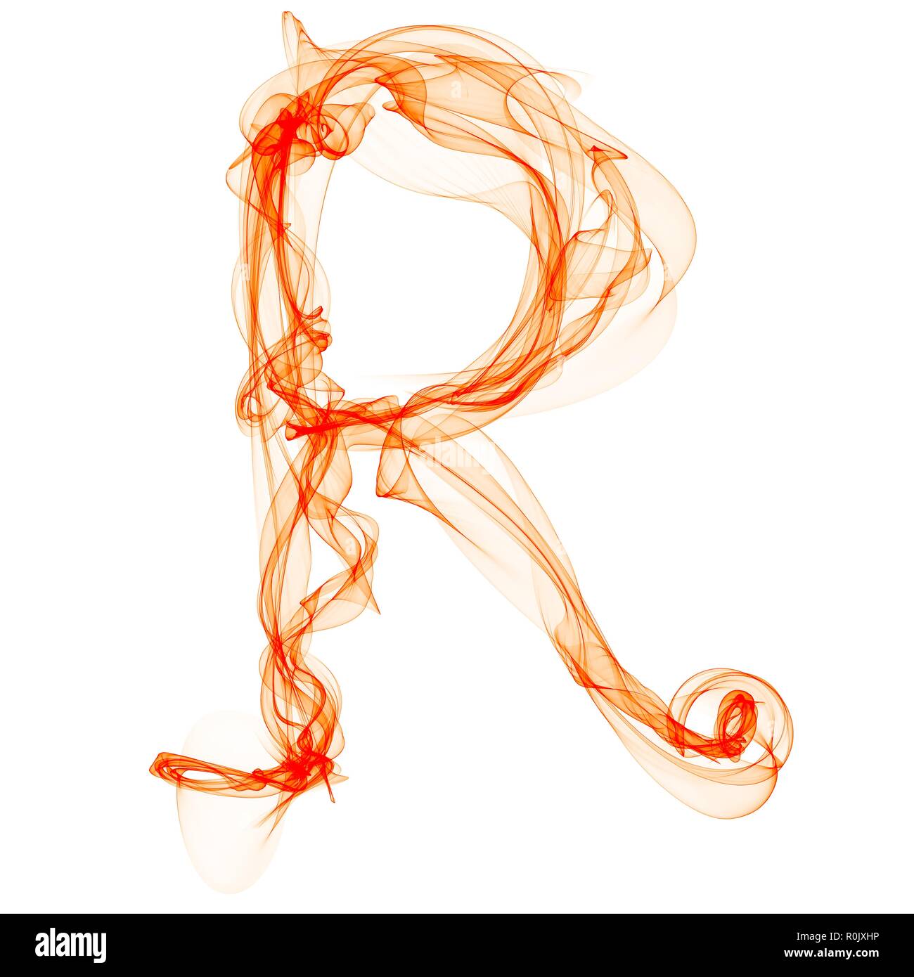 R letter made of red smoke on white Stock Photo - Alamy