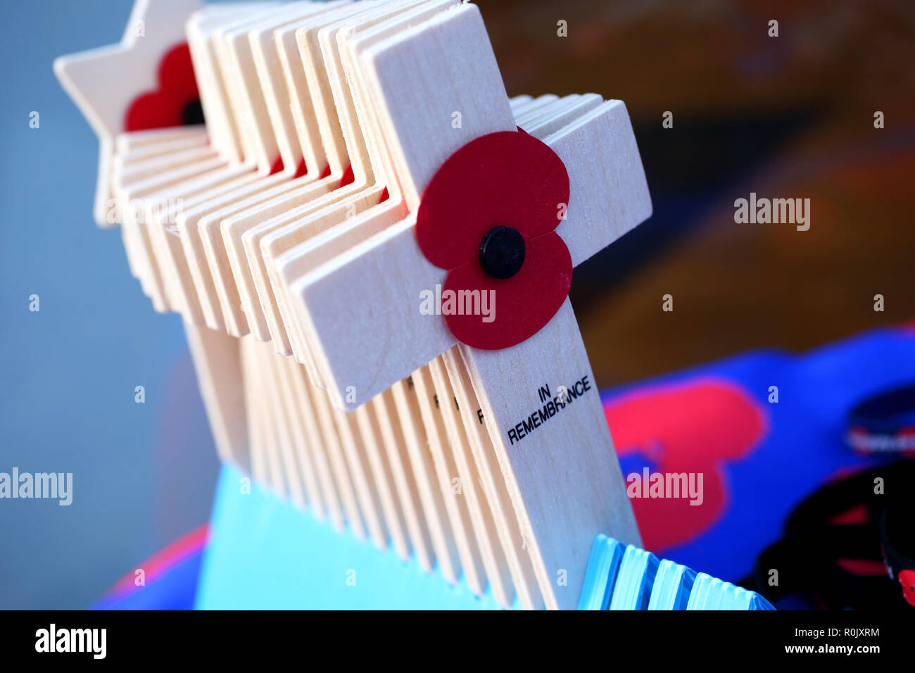 General views of Poppy Appeal fundraising merchandise and army cadets ...