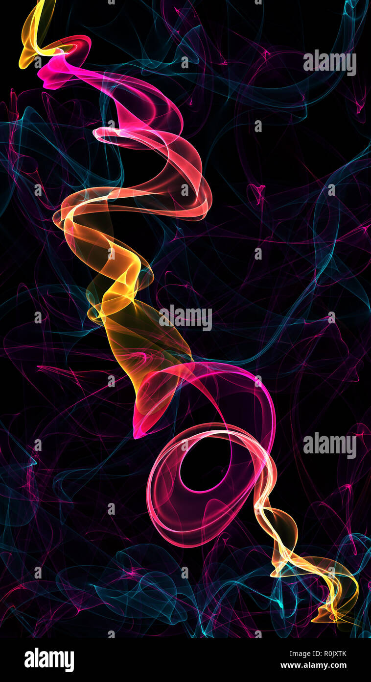 Curly red lines on black Stock Photo - Alamy