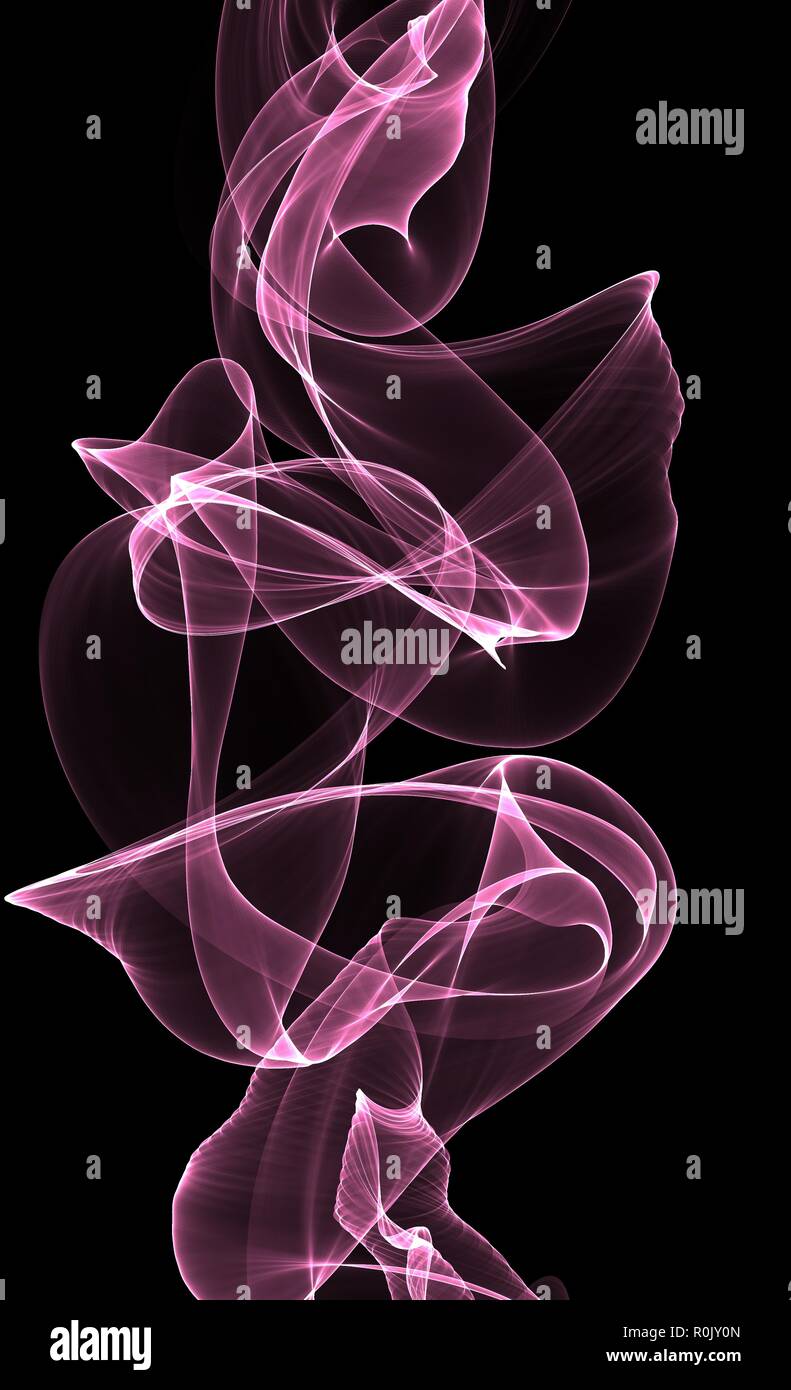 Curly smoke in a dark Stock Photo - Alamy