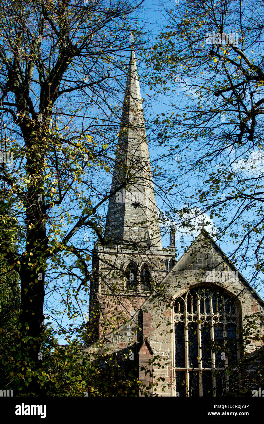 St. Alphege`s Church in autumn, Solihull, West Midlands, England, UK ...