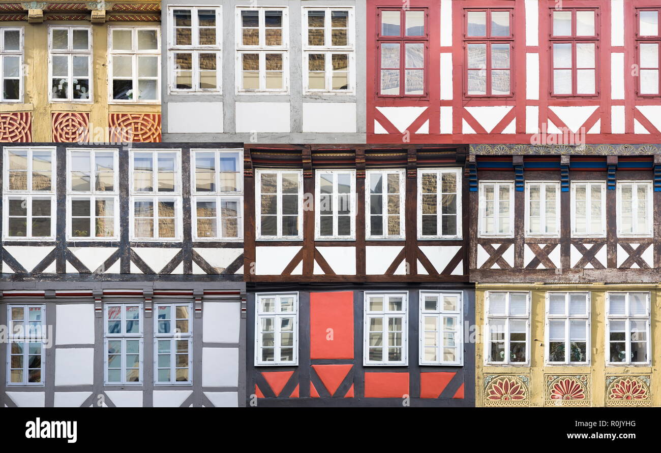 Set of traditionl windows from buildings in Hanover, Germany Stock ...