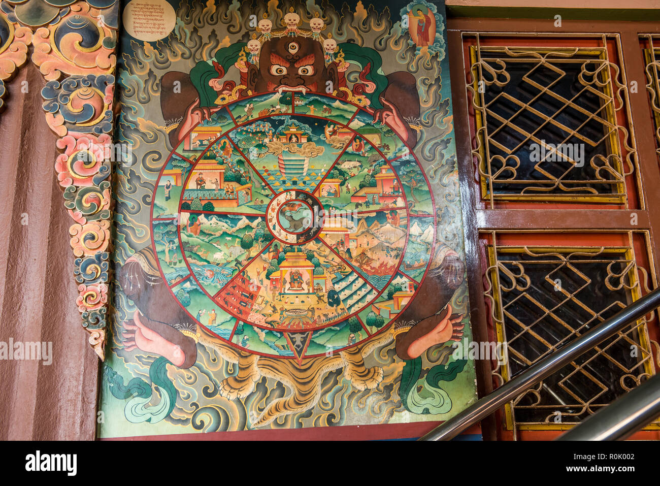 Painting inside temple Boudhanath , Kathmandu Nepal Stock Photo - Alamy