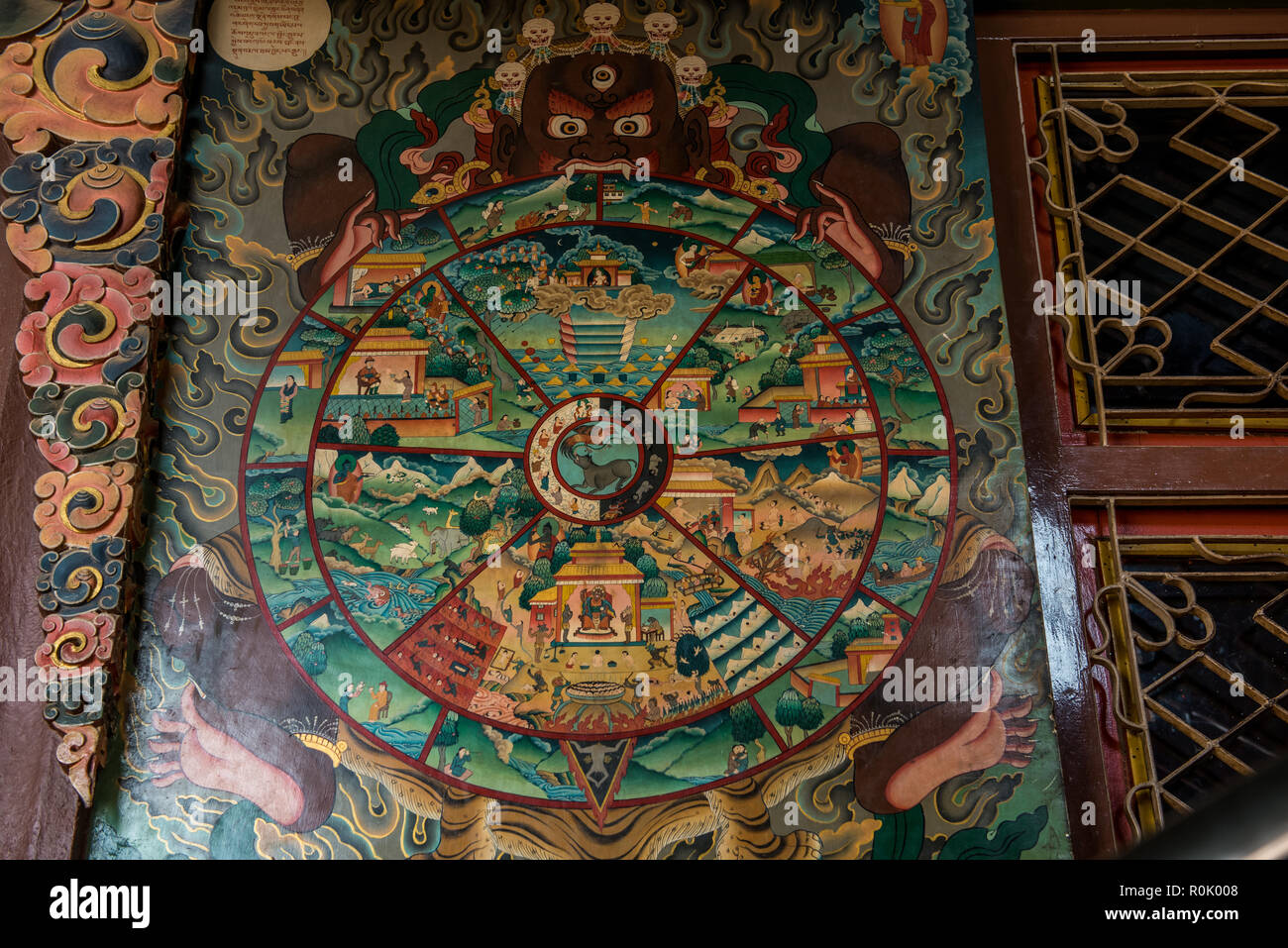 Painting inside temple Boudhanath , Kathmandu Nepal Stock Photo - Alamy