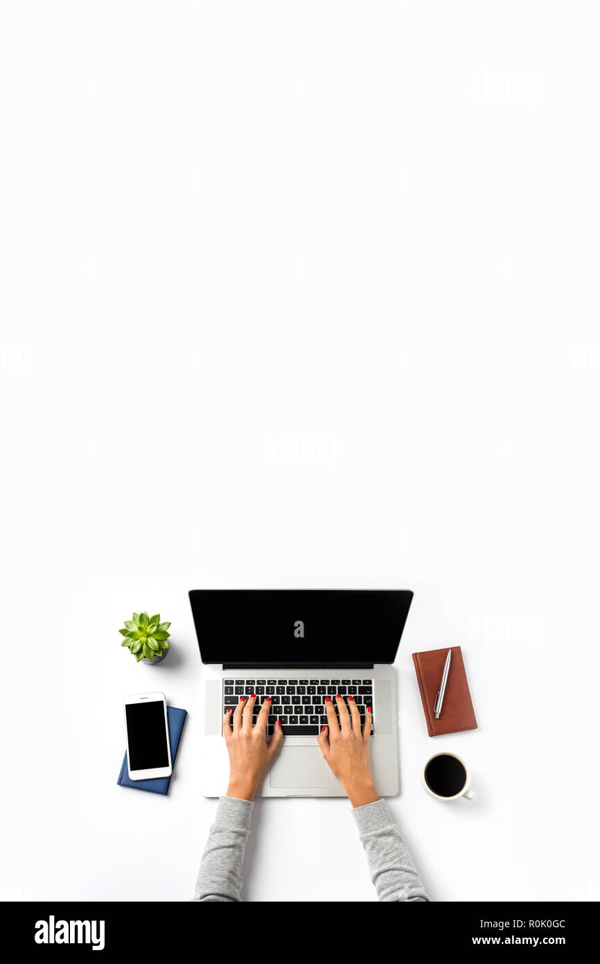 Concept workplace modern desktop Cut Out Stock Images & Pictures - Alamy