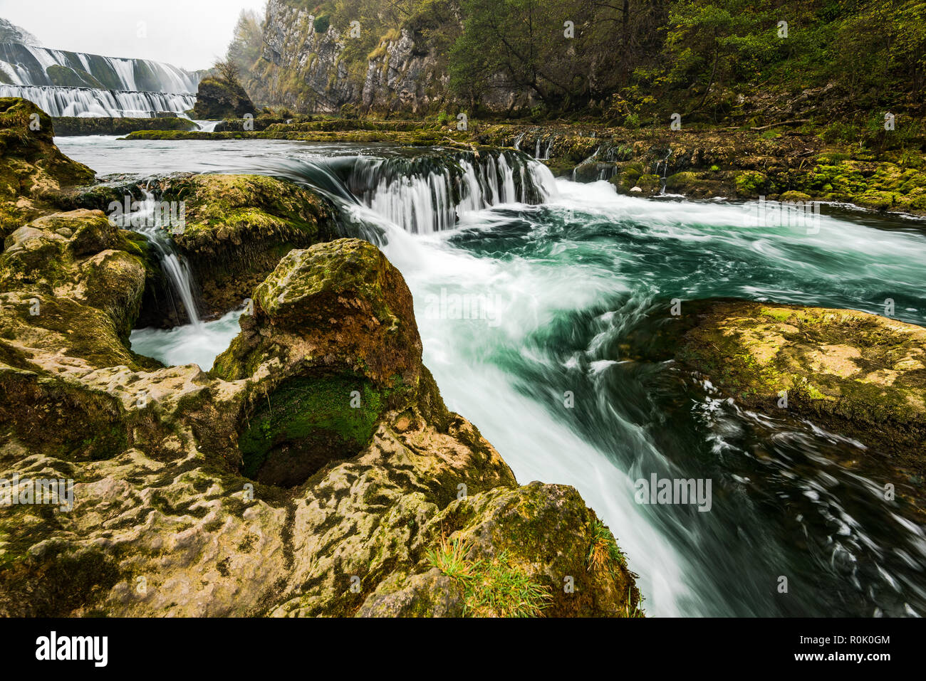 Majestic Strbacki buk waterfall on river Una in Bosnia Stock Photo - Alamy