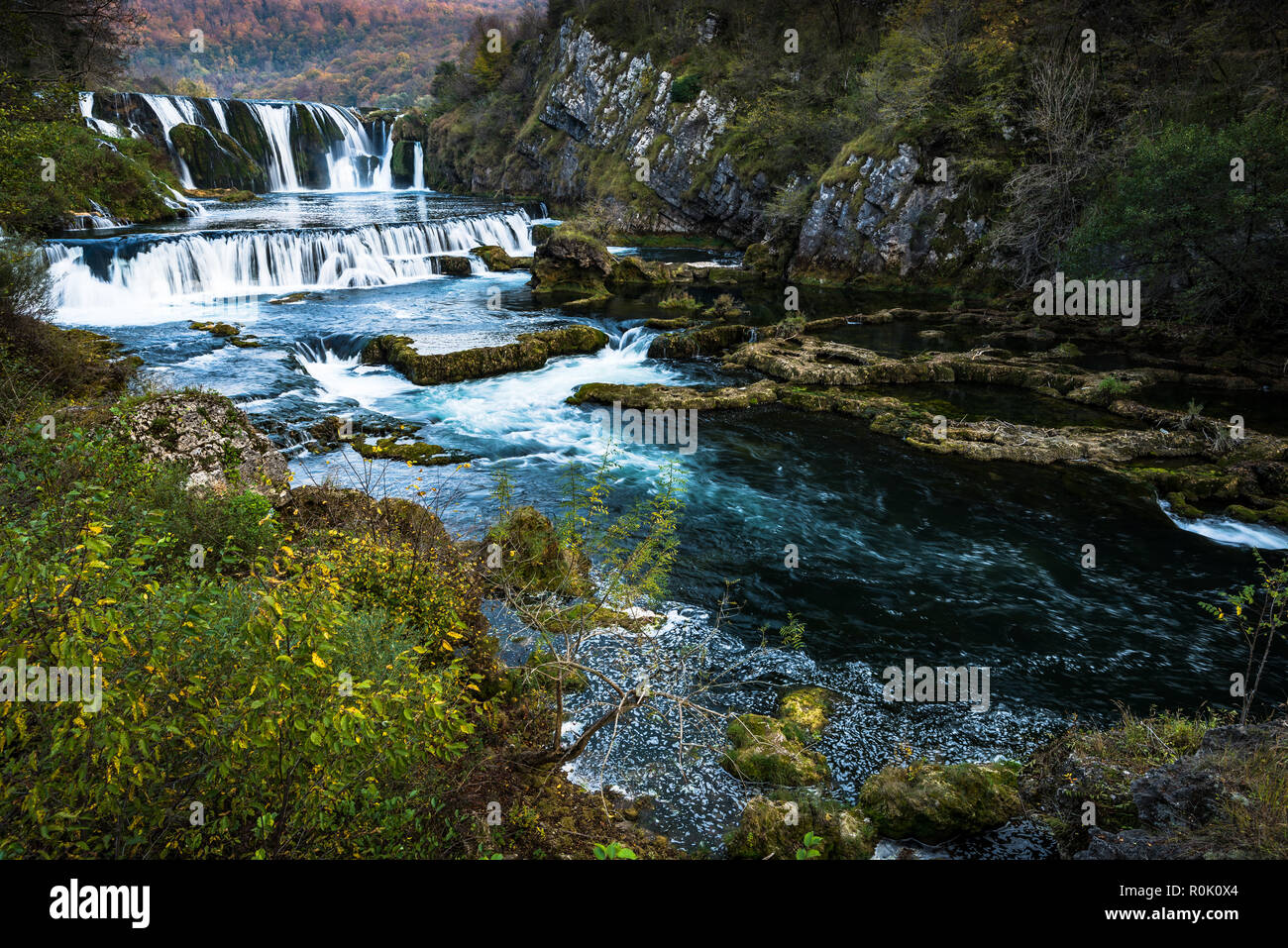 Strbacki buk waterfall in Bosnia Una National Park Stock Photo - Alamy