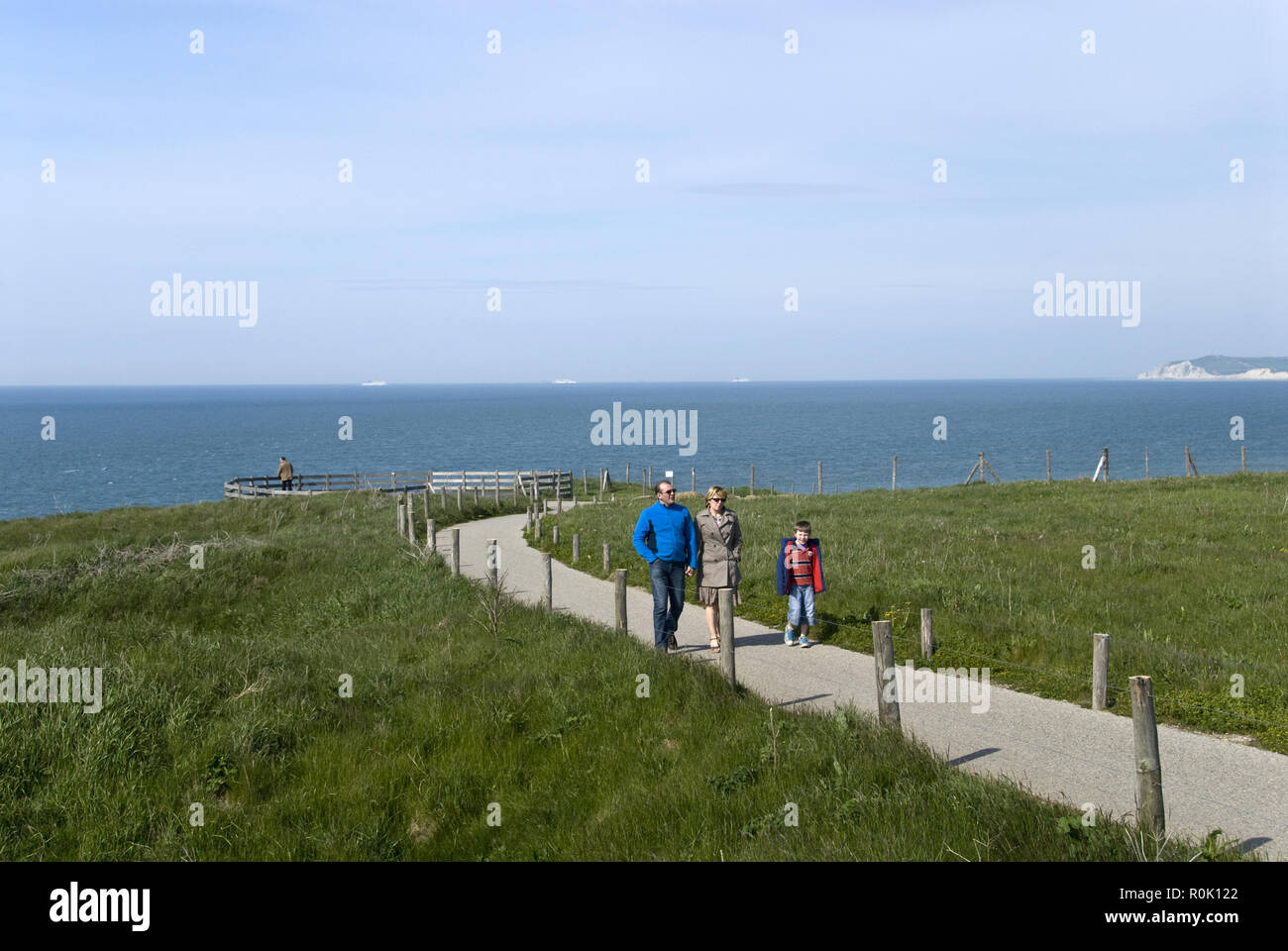 Hiking trails along the English Channel at Cap Gris Nez (grey nose cape ...