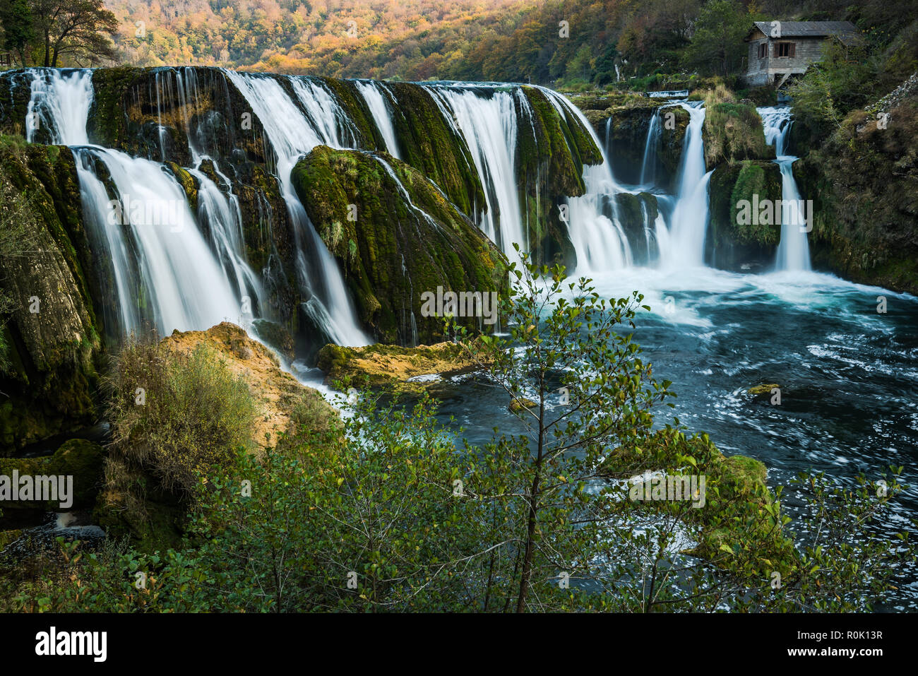 Strbacki buk waterfall on Una river, Bosnia and Croatia border Stock ...