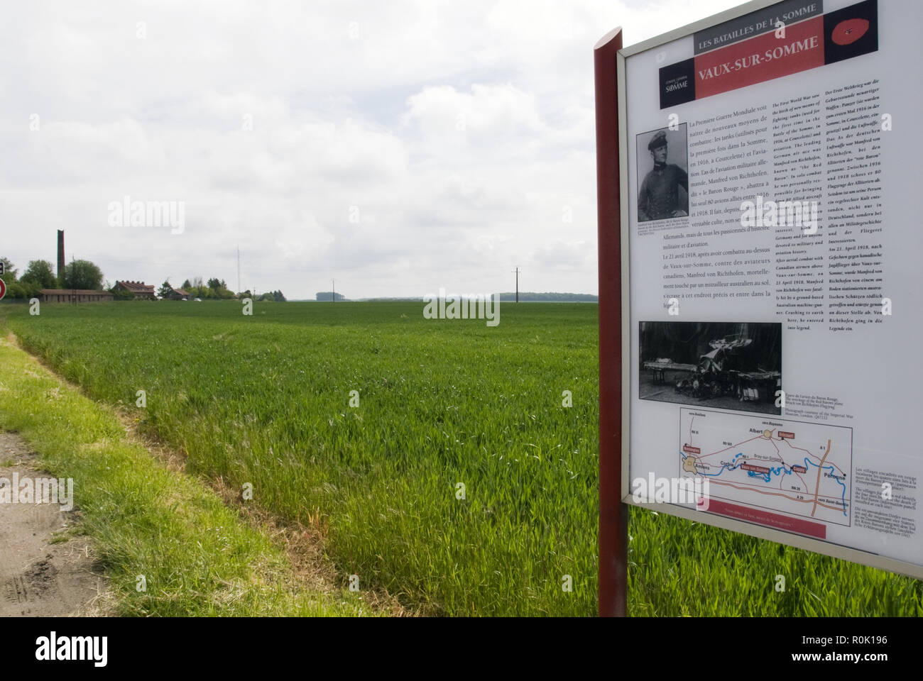 Field where World War One flying ace Manfred von Richthofen, known as ...