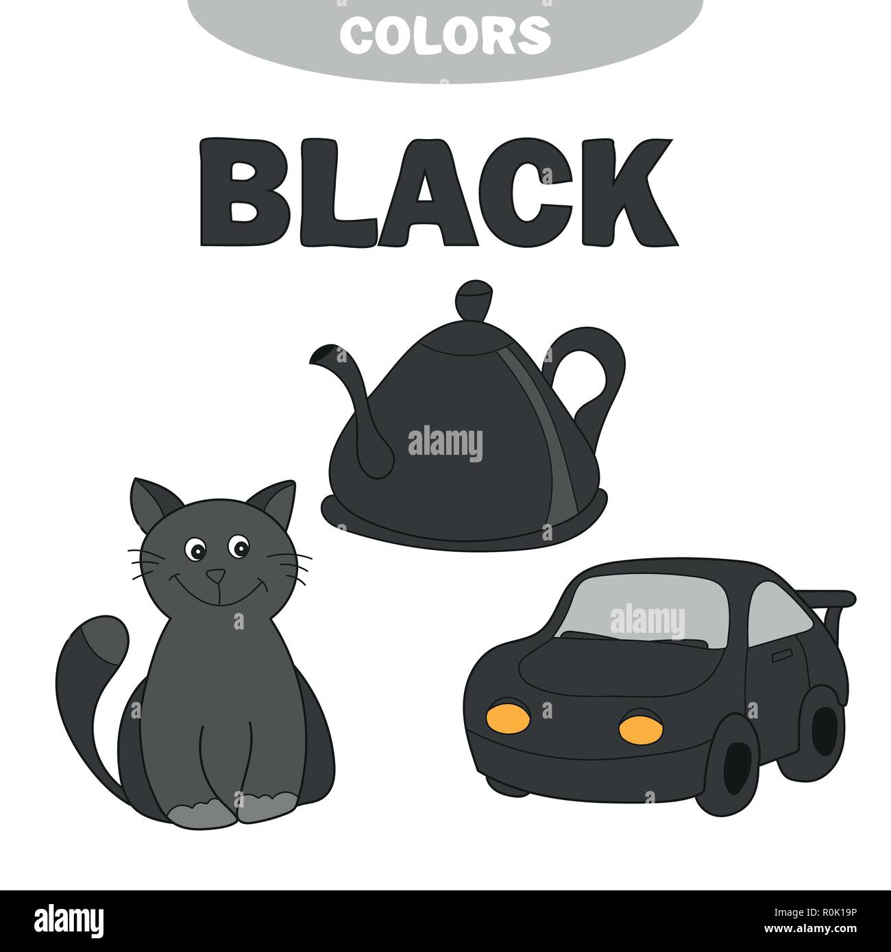 Learn colors. Worksheet. set for kids. Black Stock Vector Image & Art ... Learn colors. Worksheet. set for kids. Black Stock Vector Image & Art ...