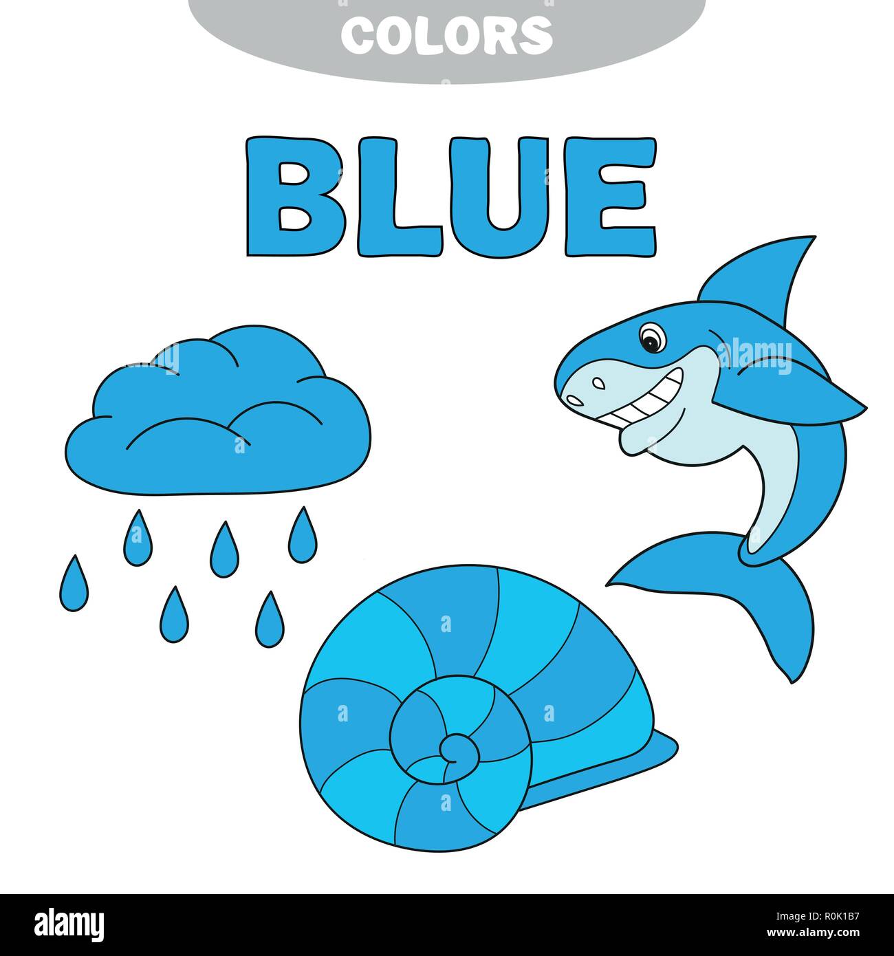 Illustration of isolated color blue group vector. Learn the color ...