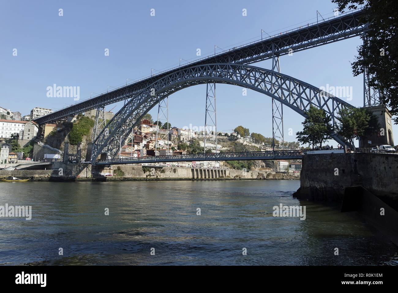 giant dom luis bridge construction in porto Stock Photo - Alamy