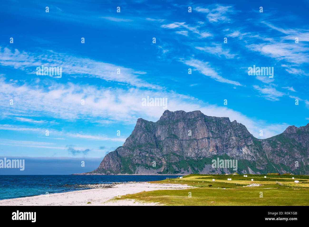 Utakleiv Beach on the Lofoten islands in Norway Stock Photo - Alamy