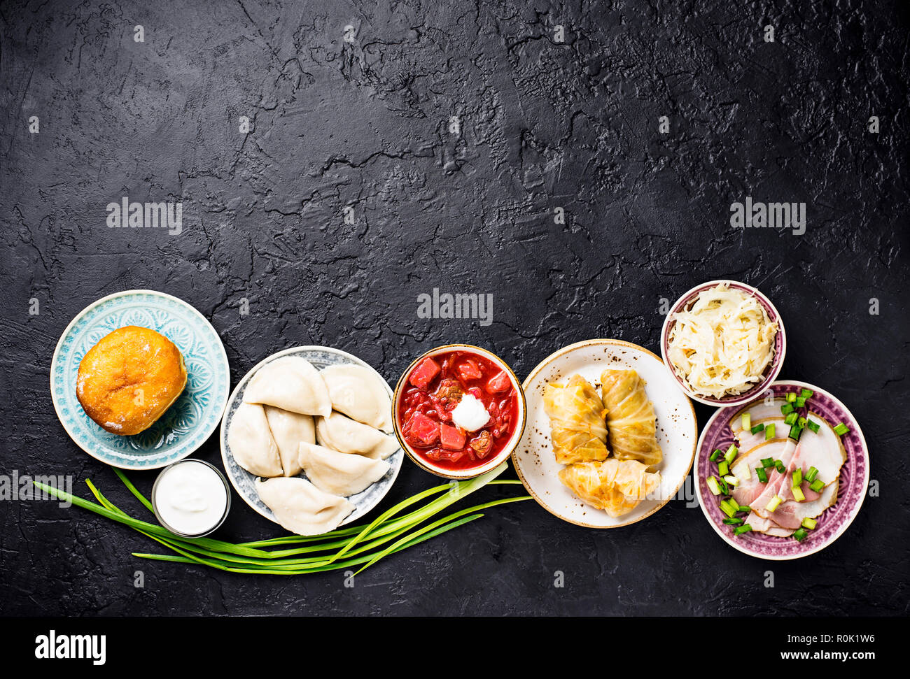 Assortment of traditional Ukrainian food Stock Photo - Alamy