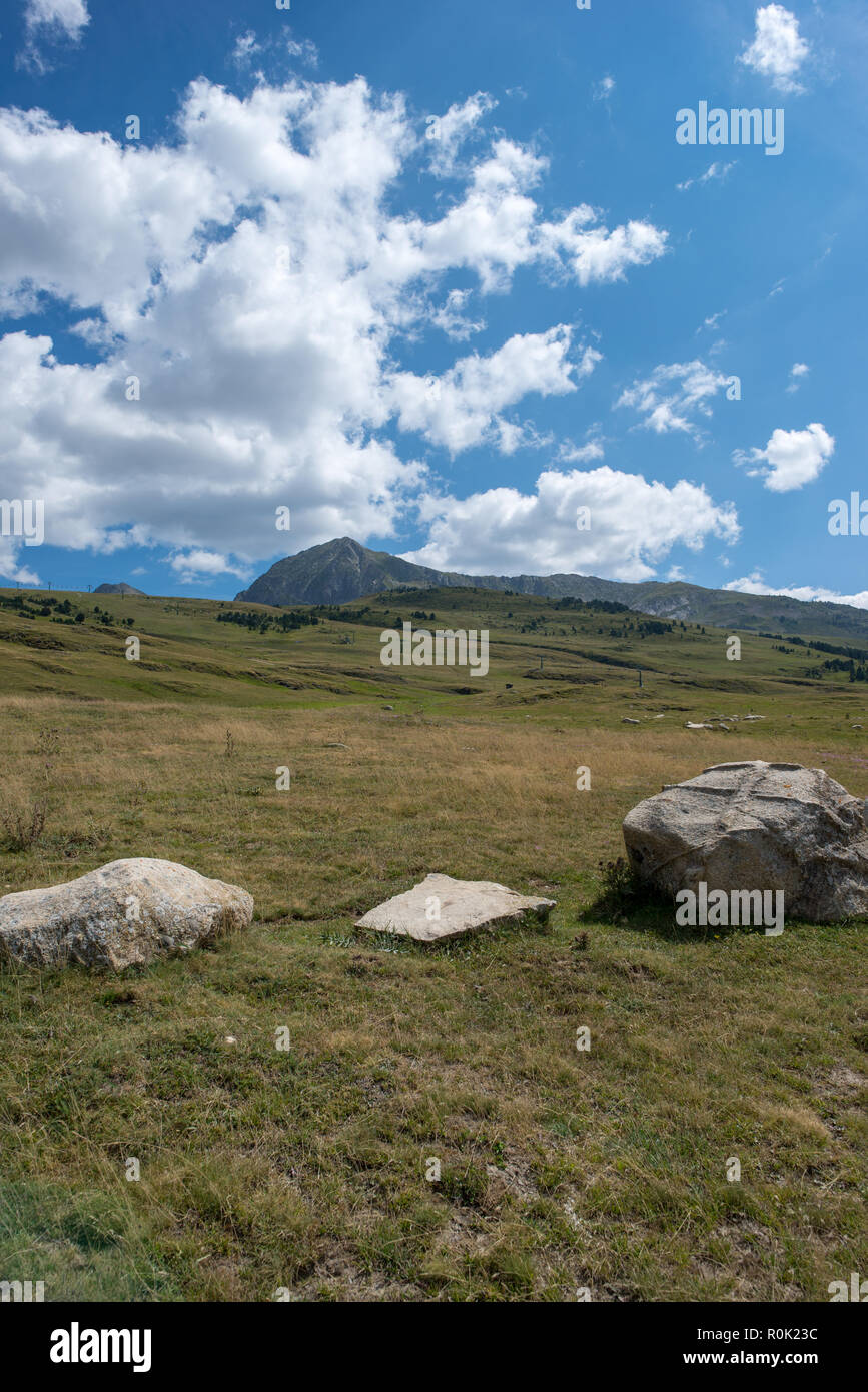Road to Montgarri through the mountain of Aran Valley, Spain Stock ...