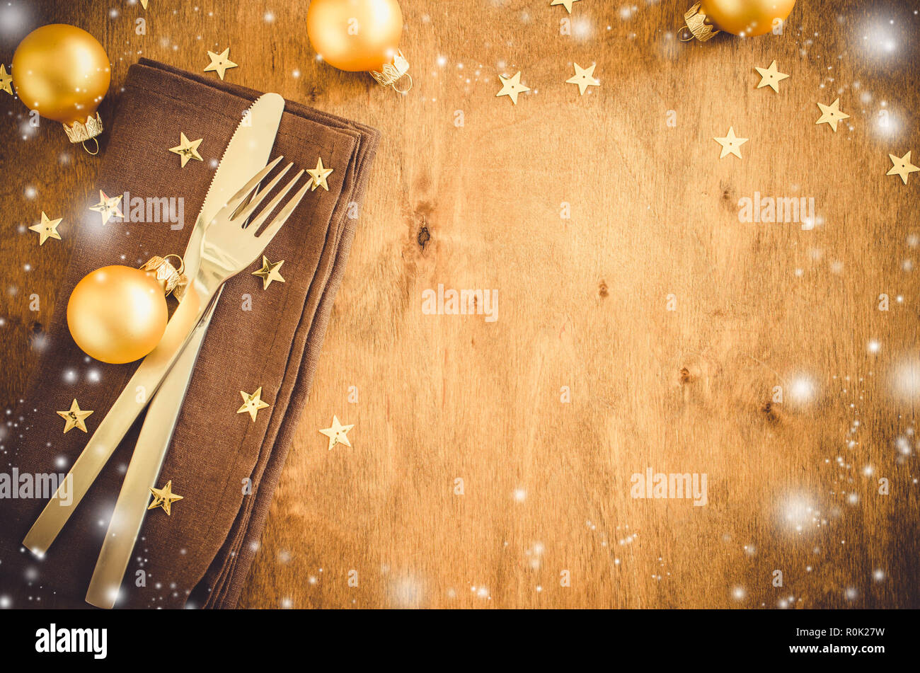 Background for writing the Christmas Menu. Winter Table Setting ...