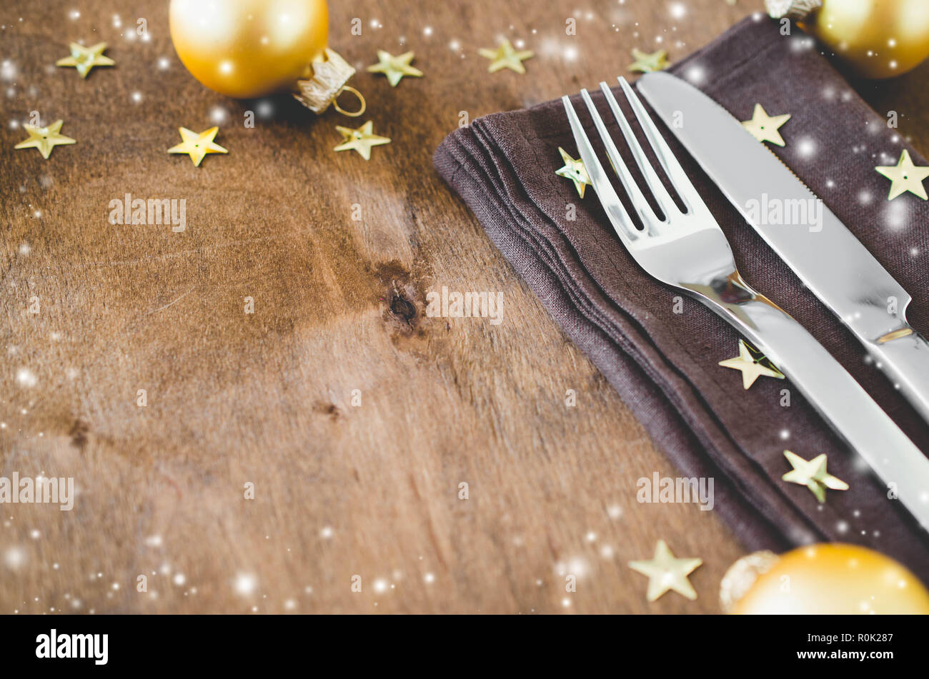 Background for writing the Christmas Menu. Winter Table Setting ...