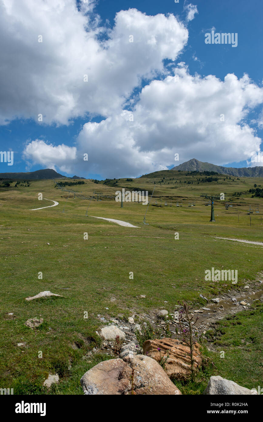 Road to Montgarri through the mountain of Aran Valley, Spain Stock ...