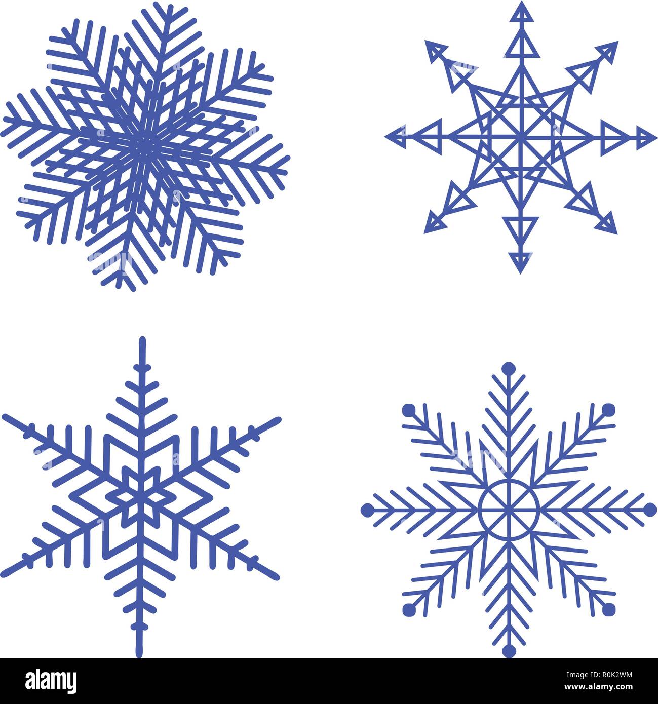 four snowflakes on a white background Stock Vector Image & Art - Alamy