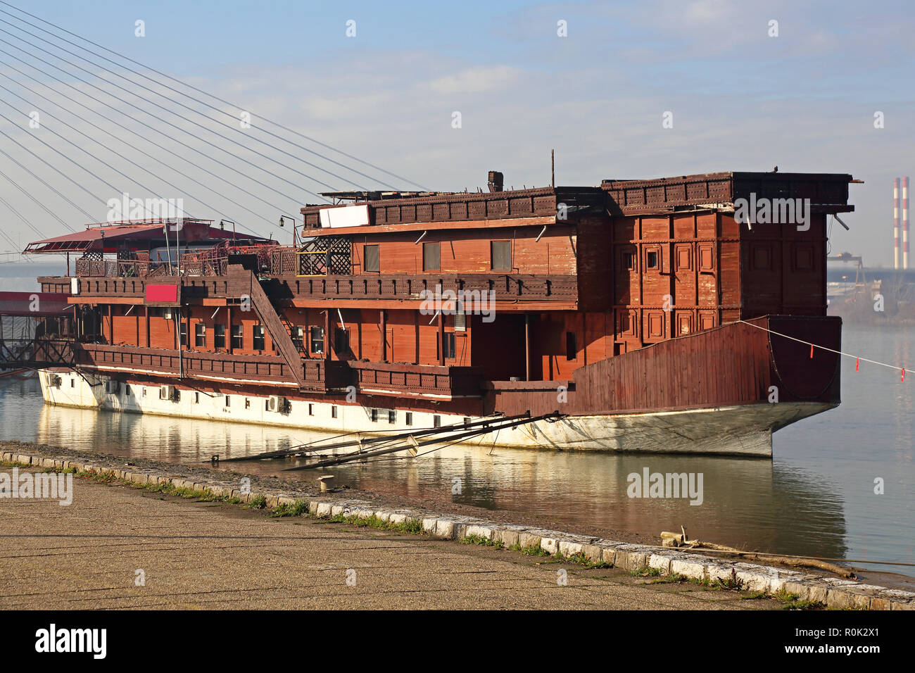 Big Old Ship in Sava River Belgrade Serbia Stock Photo - Alamy