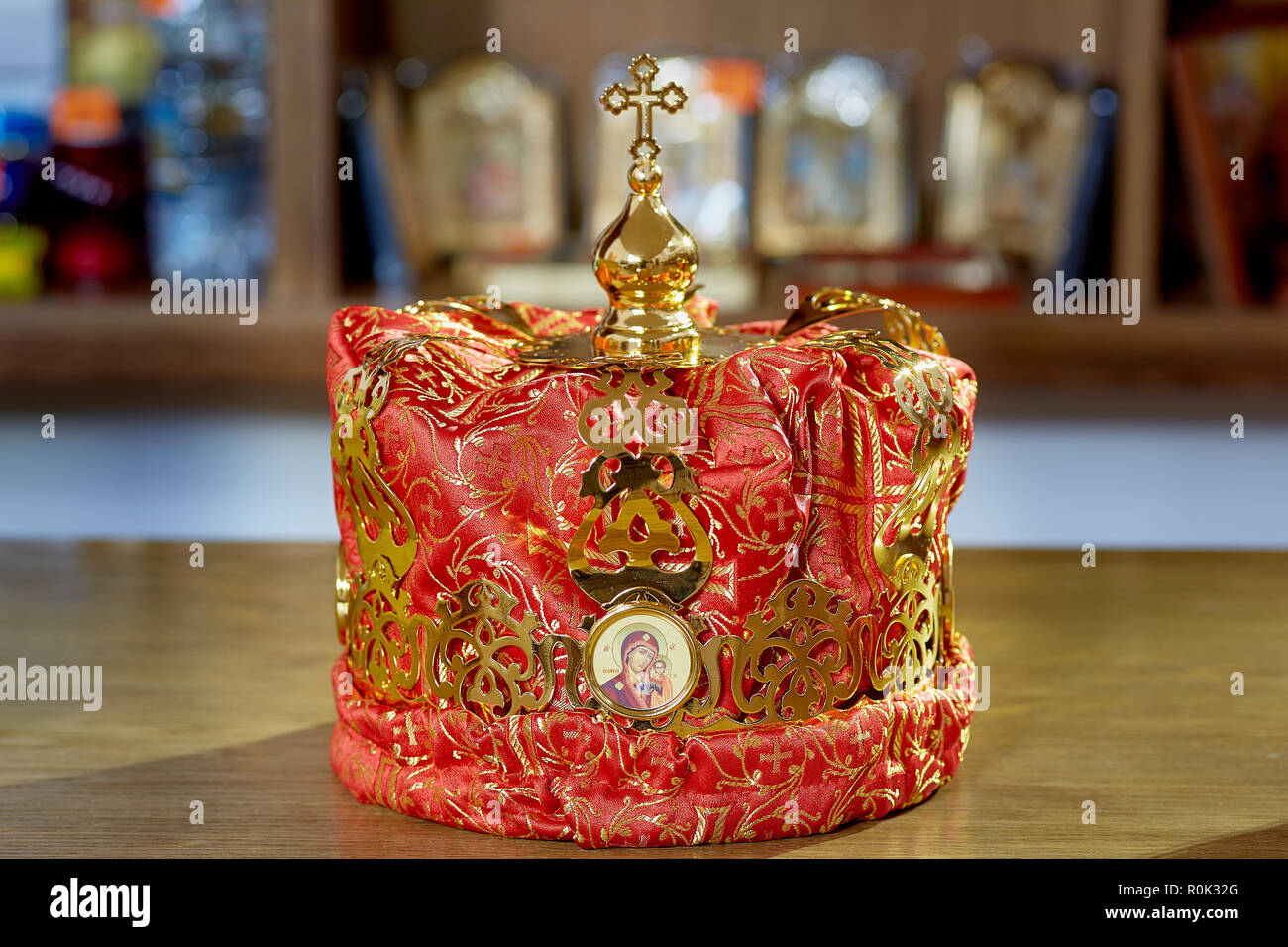 Golden religious utensils. Details in the Orthodox Christian Church ...
