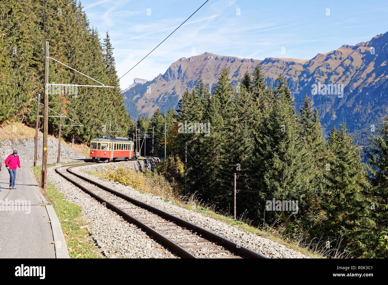 Muerren (Mürren), Jungfrau Region, Switzerland - October 9, 2018 ...