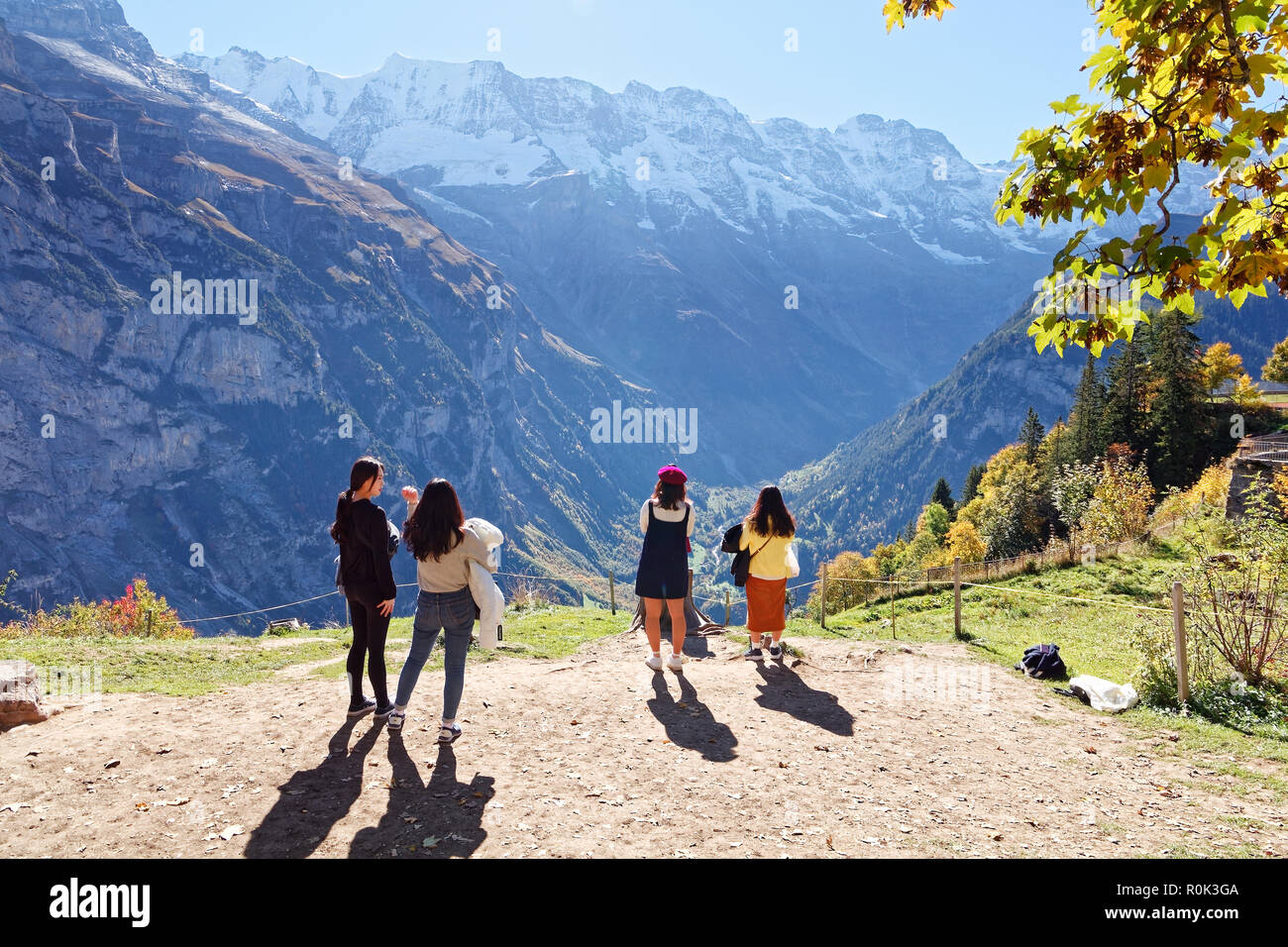 Muerren (Mürren), Jungfrau Region, Switzerland - October 9, 2018 ...