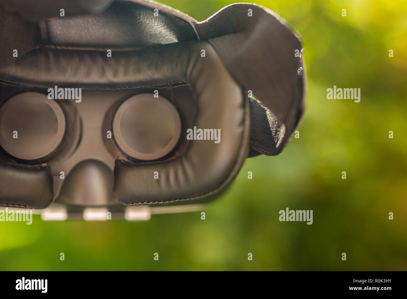 Side view of VR Glasses or Virtual Reality Headset use with smartphone ...