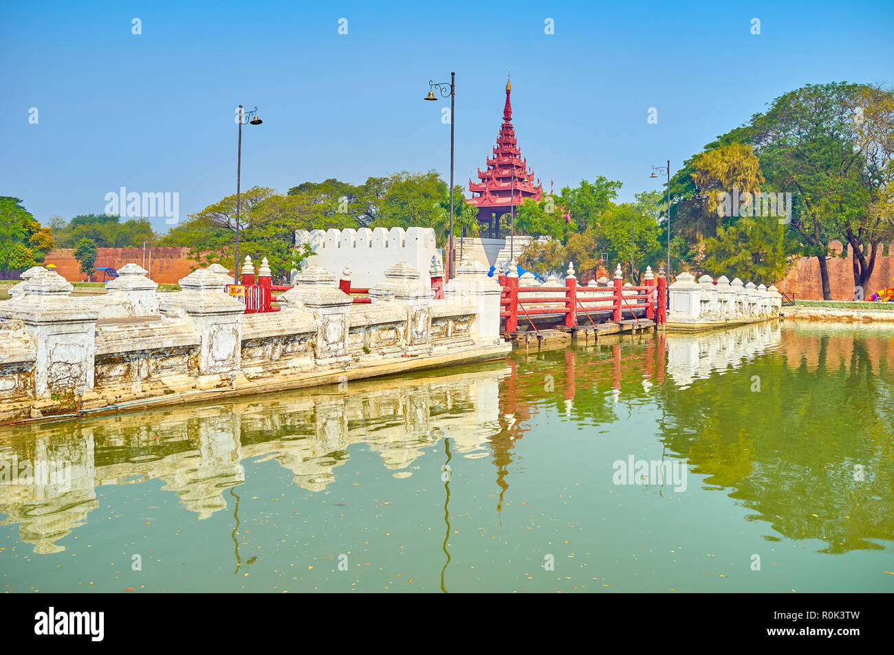 The small bridge over the moat leads to the South Gates of Mandalay ...