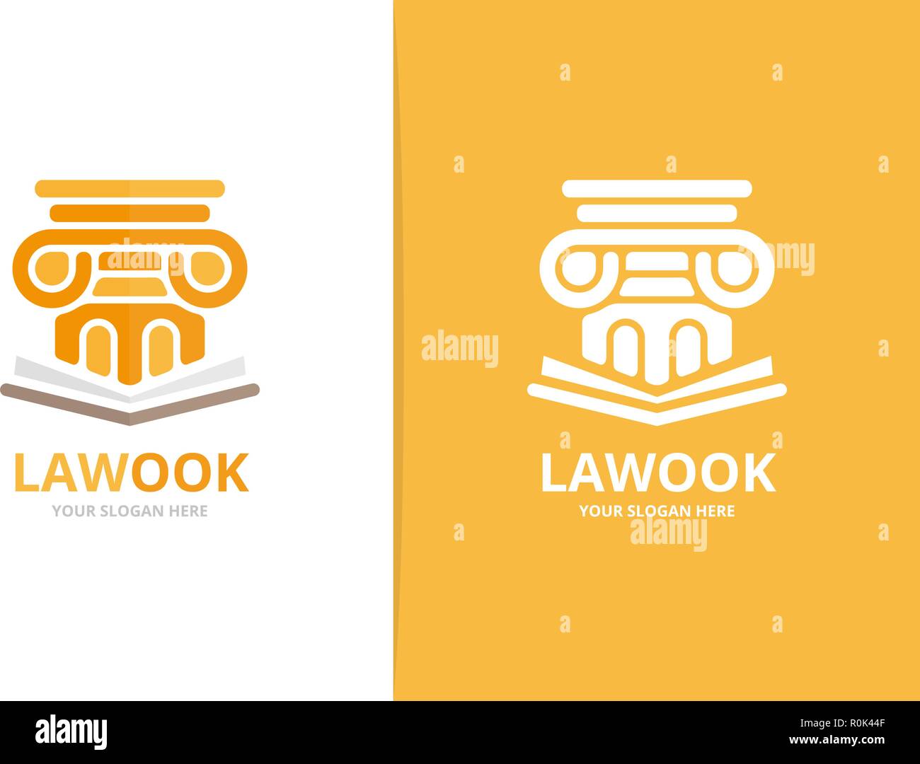 Vector column and open book logo combination. Pillar and bookstore ...