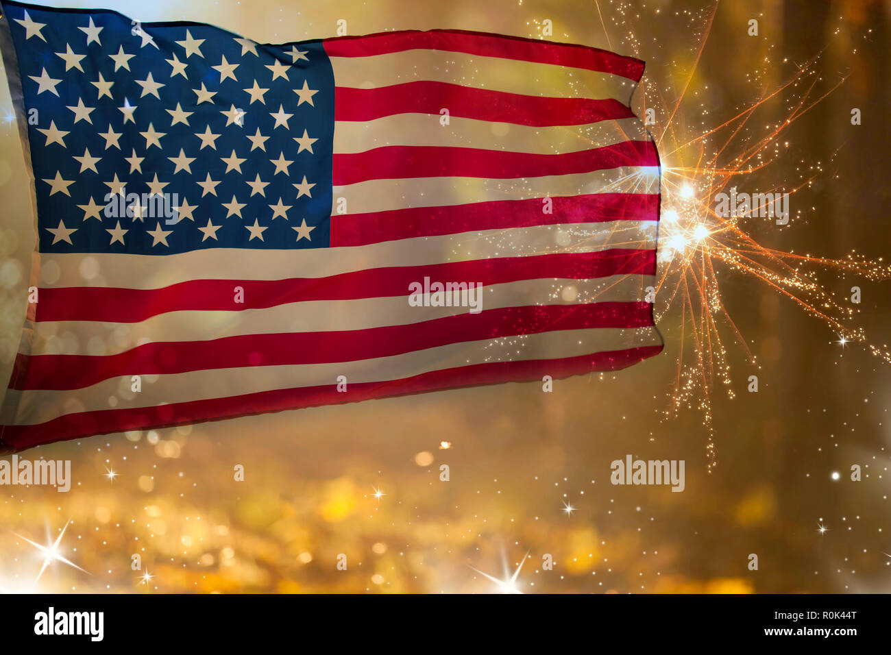 Celebrating Independence Day. United States of America USA flag with ...