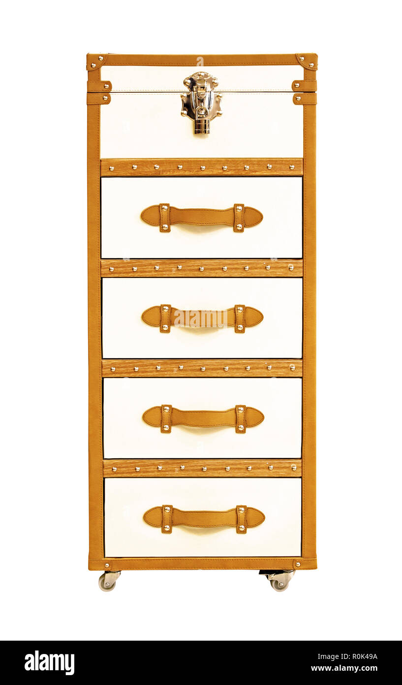 Front side of chest of drawers retro cabinet Stock Photo - Alamy