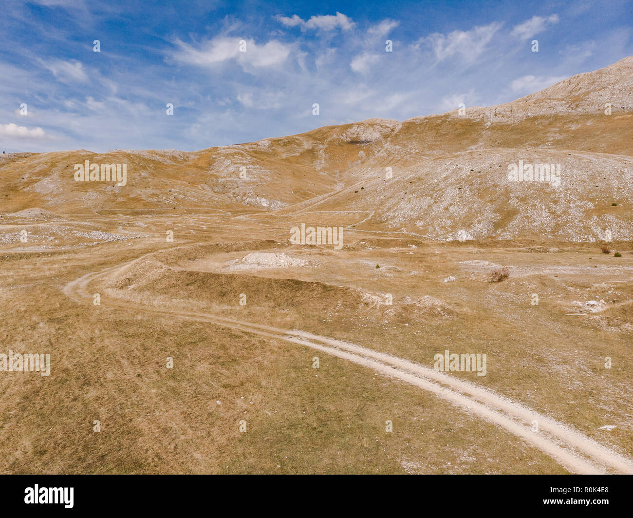 Aerial view road in steppe hi-res stock photography and images - Alamy