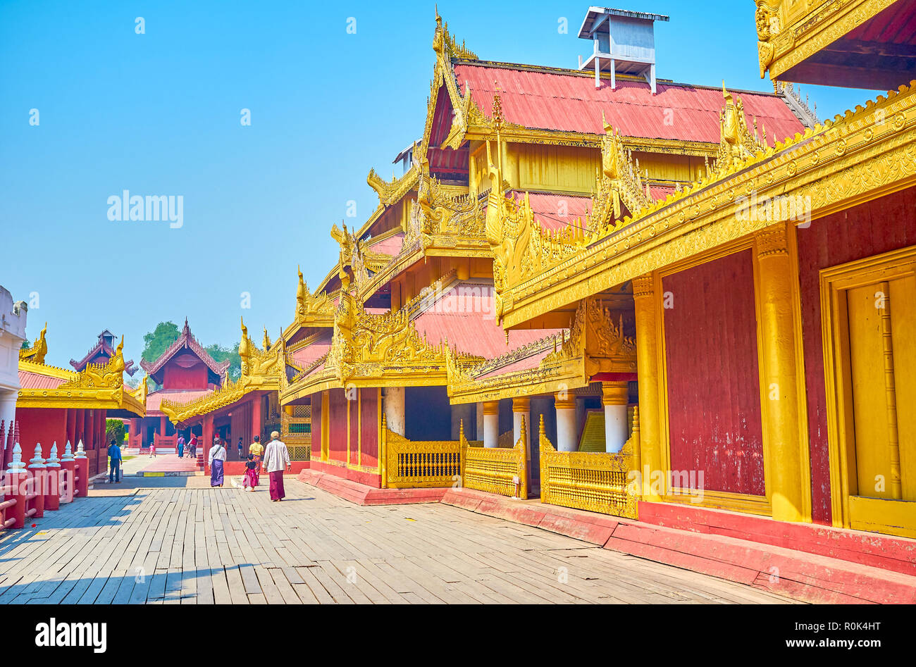 The Mandalay Palace with its buildings is a pearl in Royal Burmese ...