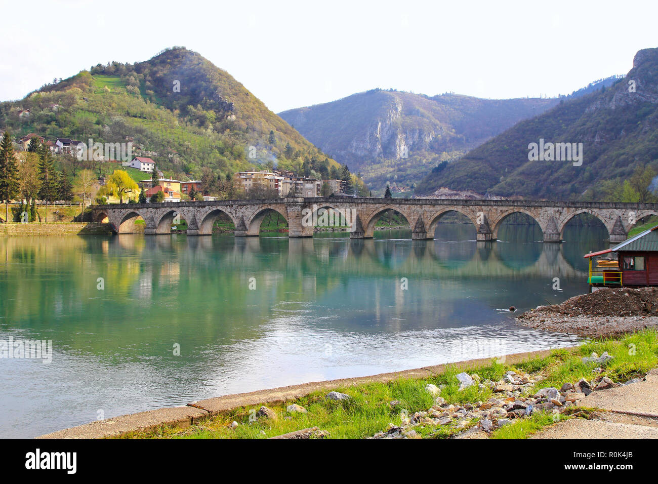 Drina Bridge landmark UNESCO World Heritage site Stock Photo - Alamy