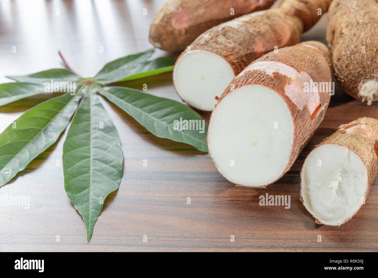 cassava slices on the table Stock Photo - Alamy