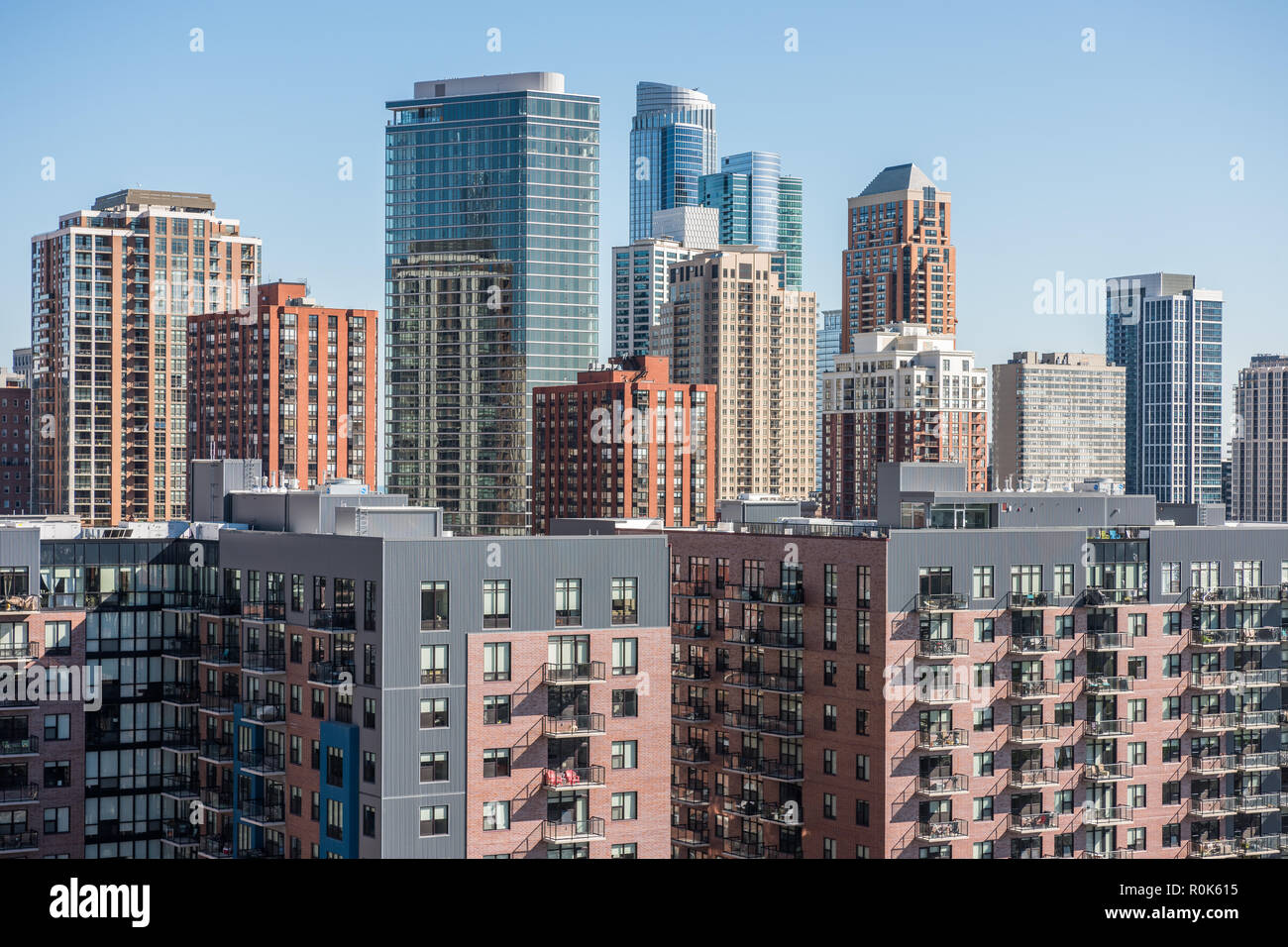 Multi unit condominium buildings in the South Loop neighborhood Stock ...