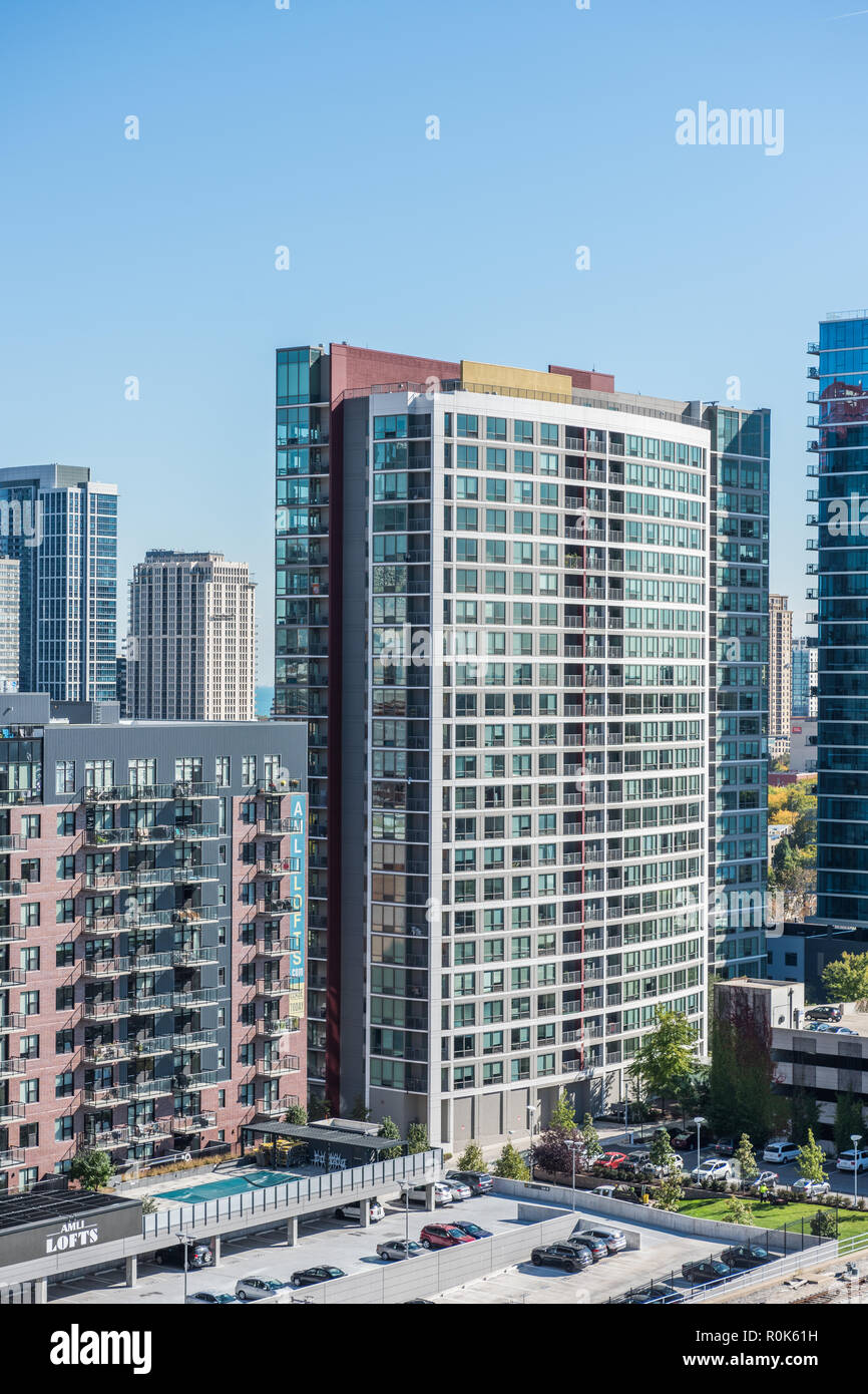 Multi unit condominium buildings in the South Loop neighborhood Stock ...