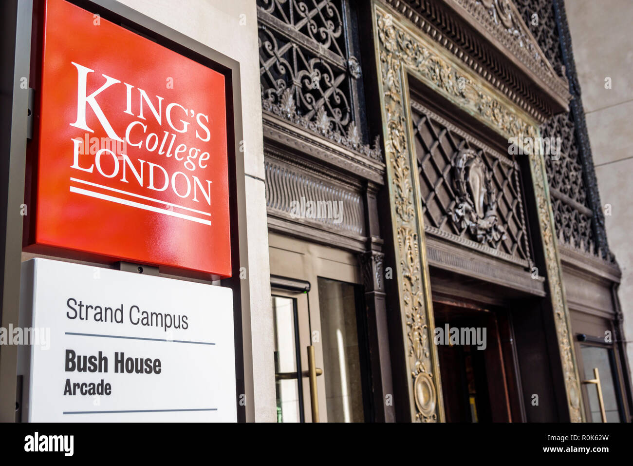 Kings college london strand campus entrance hi-res stock photography ...