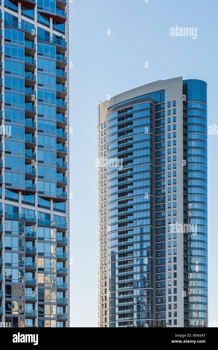 Multi unit condominium buildings in River North neighborhood Stock ...