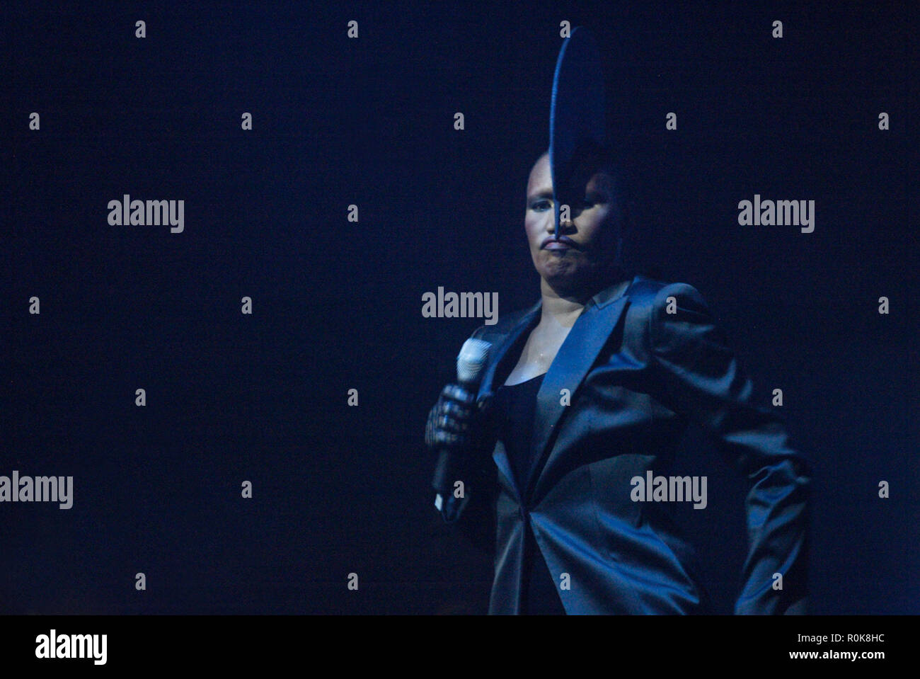 Grace Jones performing live in concert at the Enmore Theatre. Sydney ...