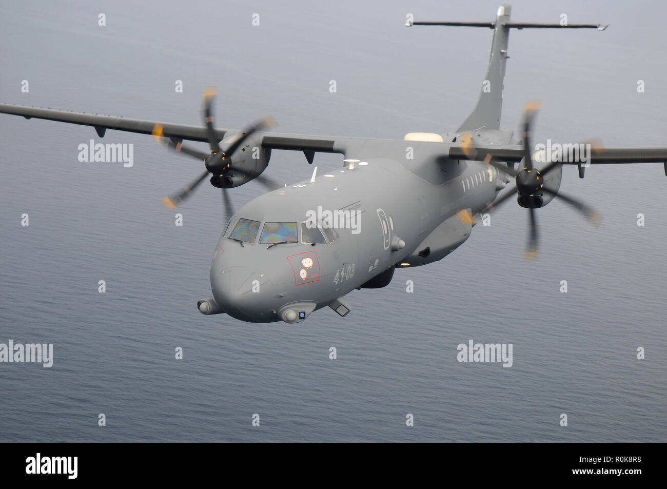 Italian Air Force P-72A maritime patrol aircraft over the Mediterranean ...