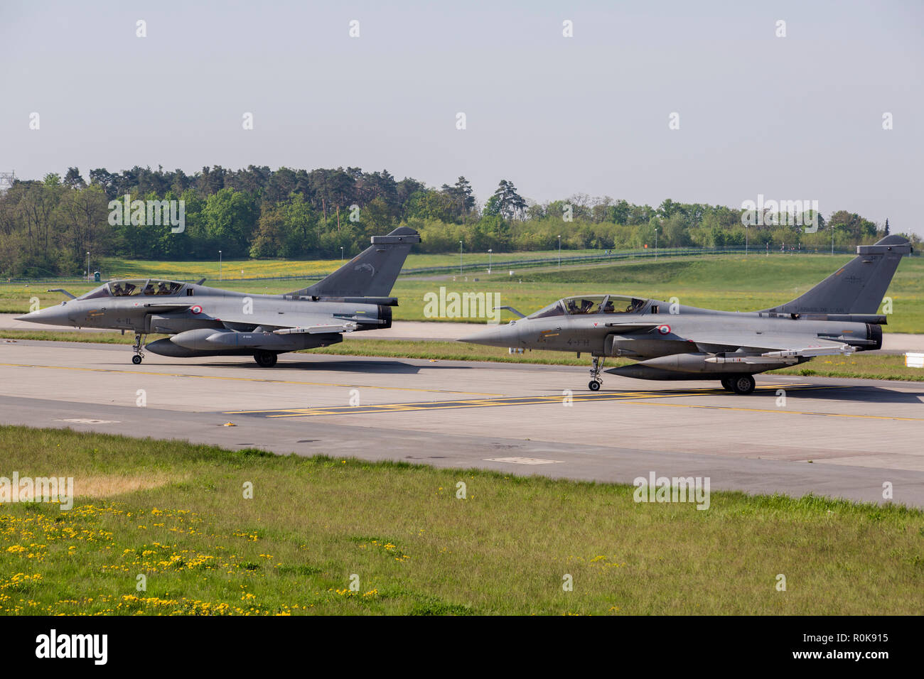 French Air Force Rafale aircraft with different loadouts Stock Photo ...